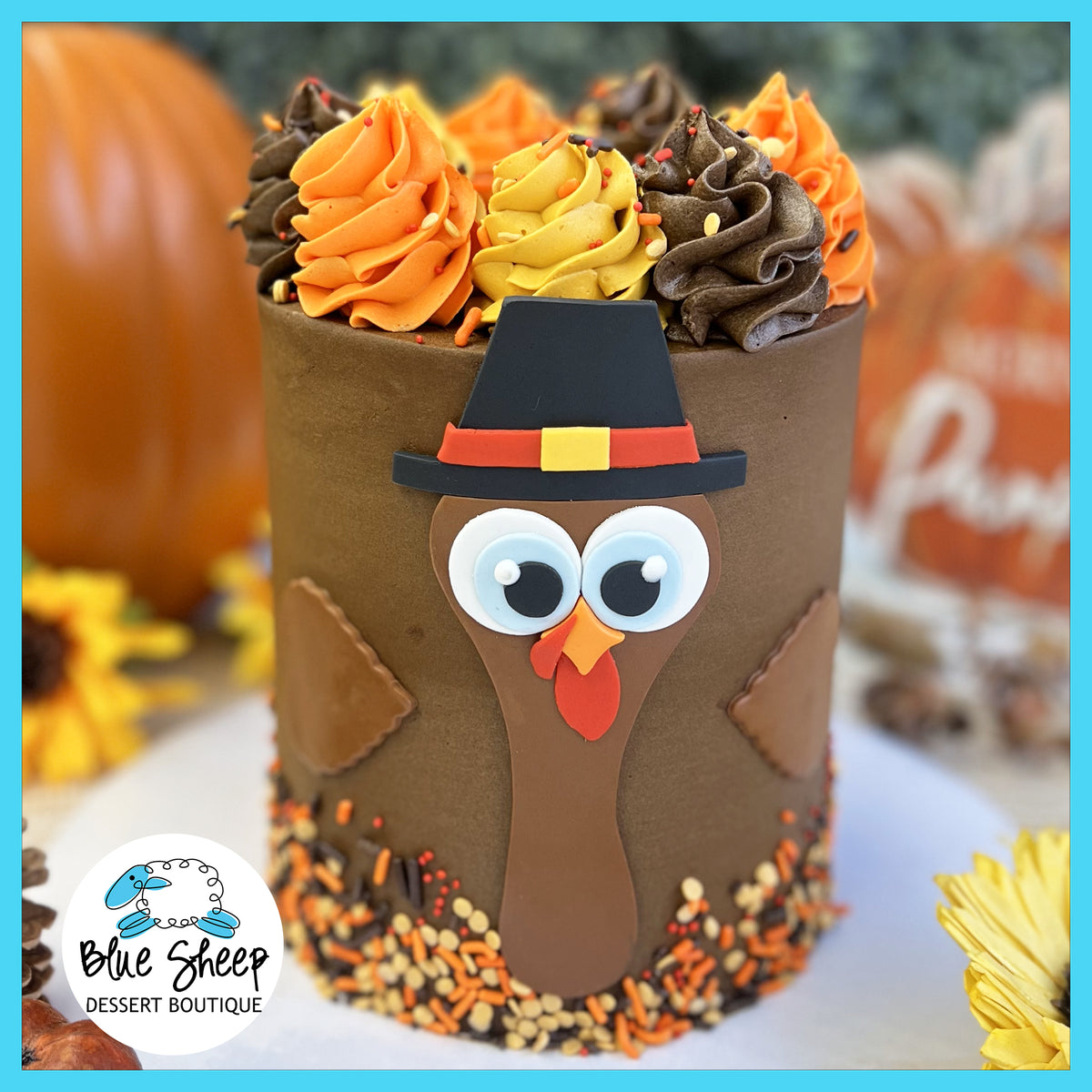 Ted The Turkey Cake - Thanksgiving 2024 – Blue Sheep Bake Shop