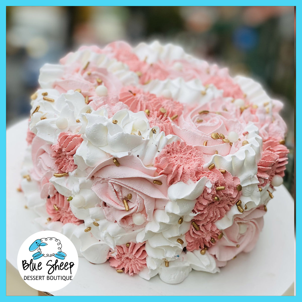 Blush Textures Ice Cream Cake – Blue Sheep Bake Shop