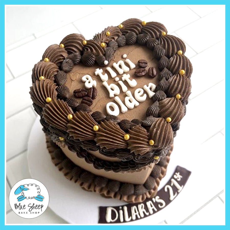 A Tini Bit Older Heart Birthday Cake - Espresso Martini | Blue Sheep ...