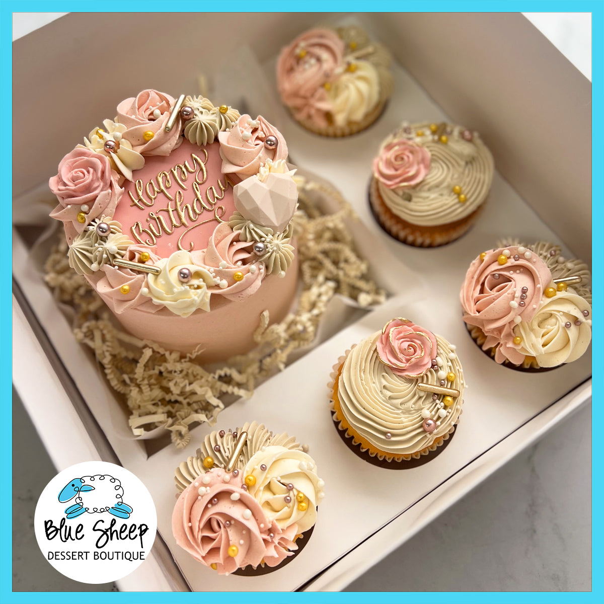 Blush Blossoms Birthday Bento Box | Blue Sheep Bake Shop in Somerville, NJ