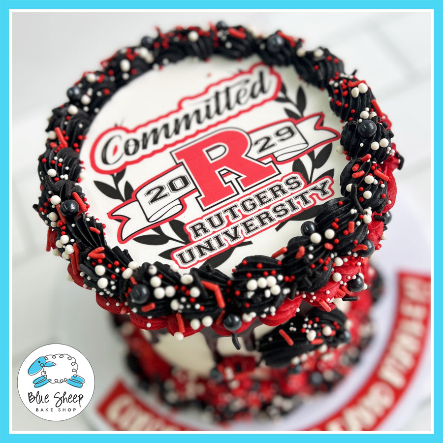 College Commitment Cake – Blue Sheep Bake Shop