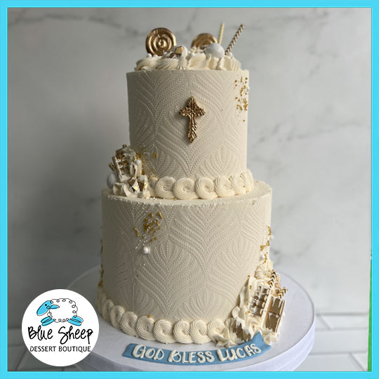 Lucas' First Holy Communion Cake – Blue Sheep Bake Shop
