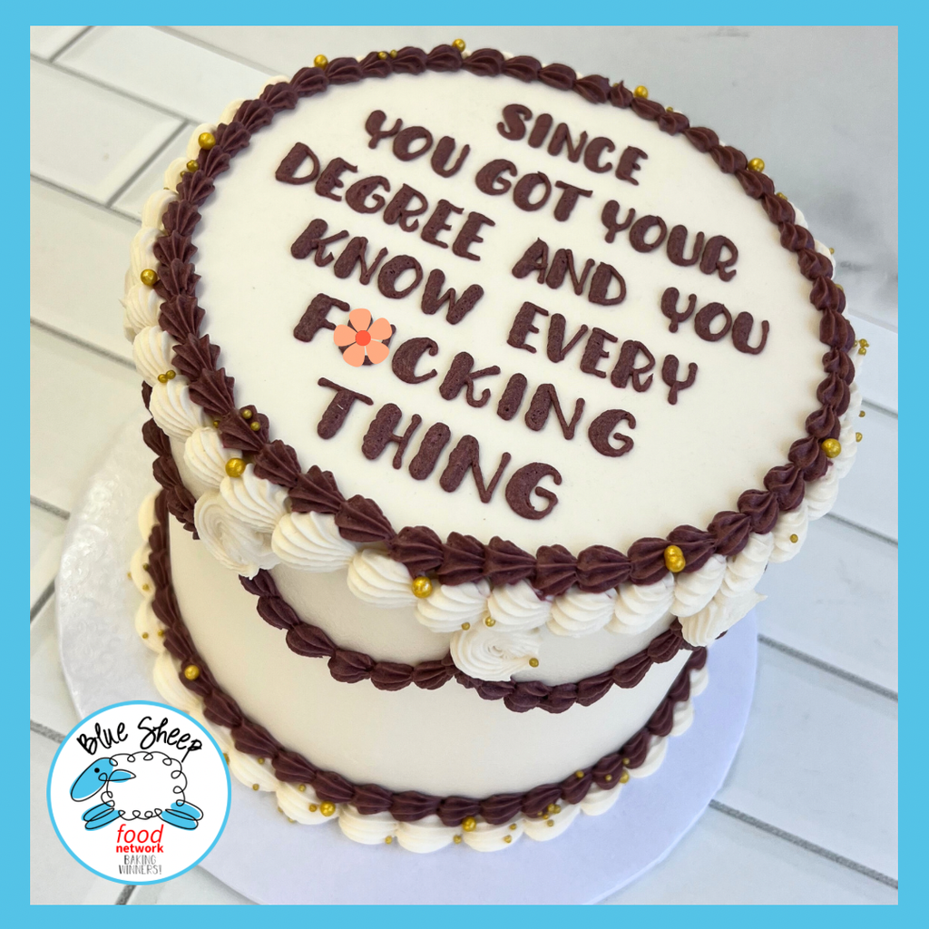 The Know-It-All Graduation Cake – Blue Sheep Bake Shop
