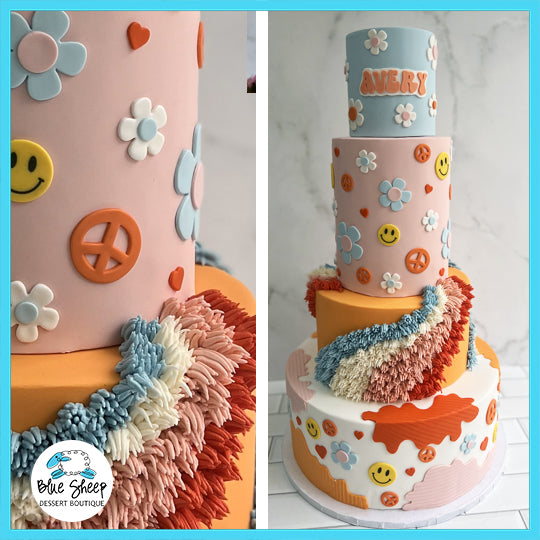 Two Groovy Custom Birthday Cake – Blue Sheep Bake Shop