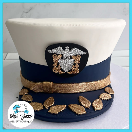 US Navy Admiral Hat Custom Cake – Blue Sheep Bake Shop