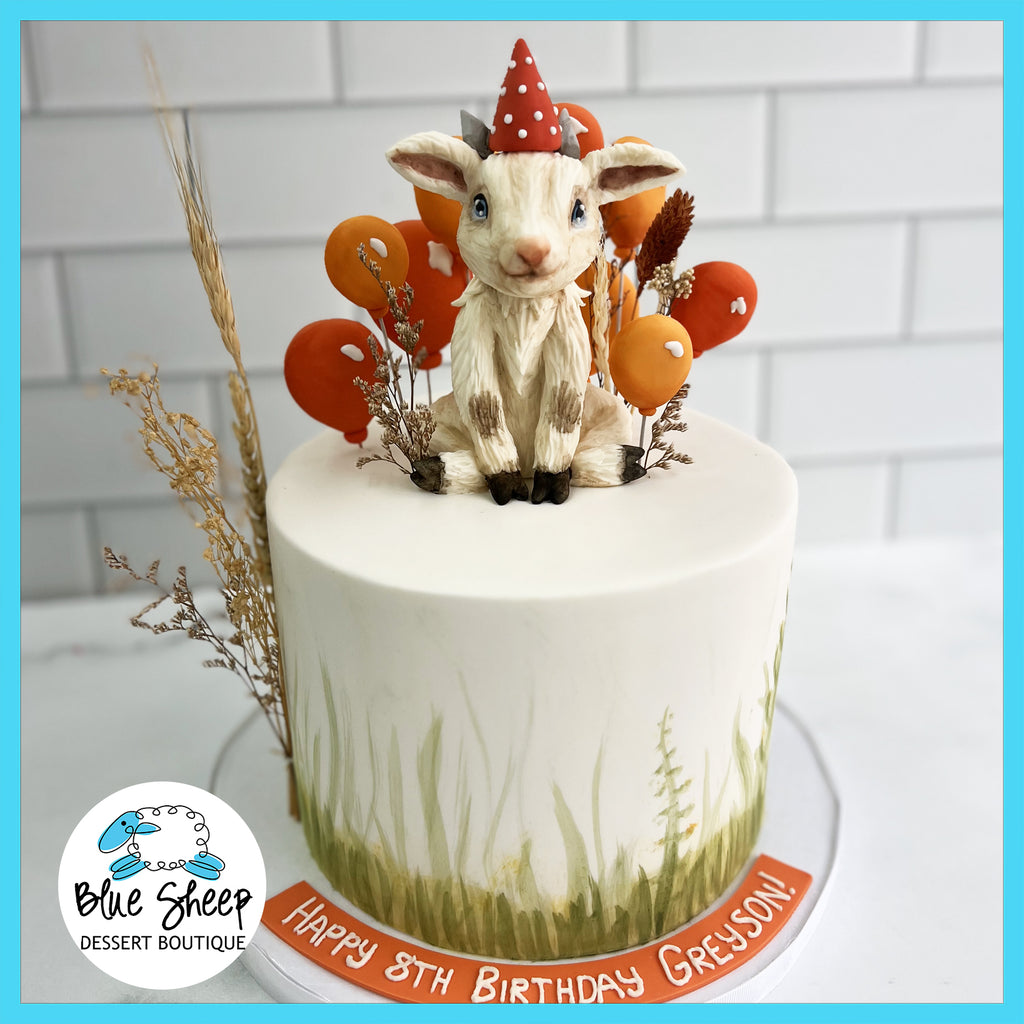 Baby Goat Birthday Cake – Blue Sheep Bake Shop