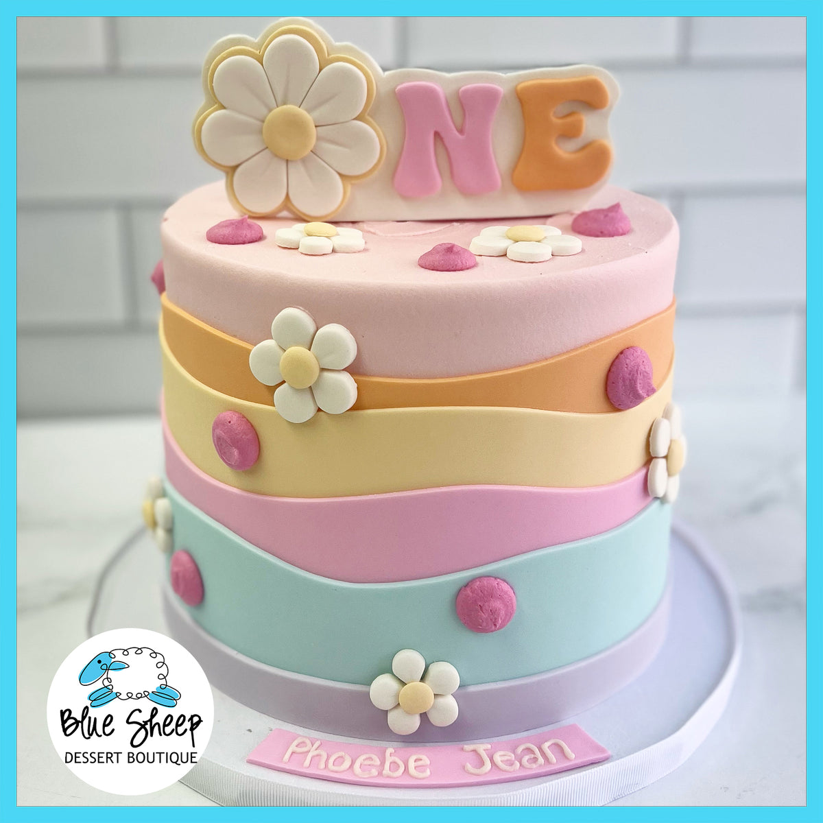 One Groovy Baby Custom Cake – Blue Sheep Bake Shop