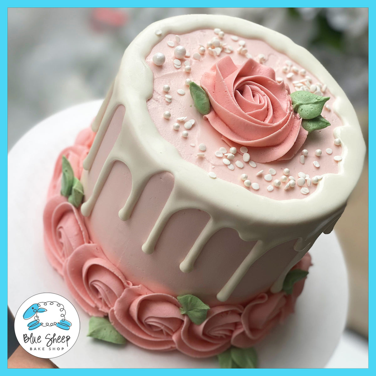 Blush Rose To Go Cake – Blue Sheep Bake Shop