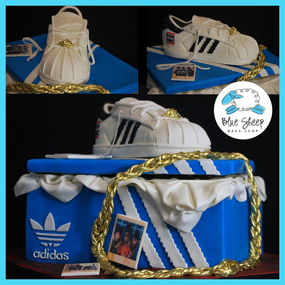 Adidas Sneaker & Shoe Box Birthday Cake - Run DMC Style! – Blue Sheep ...