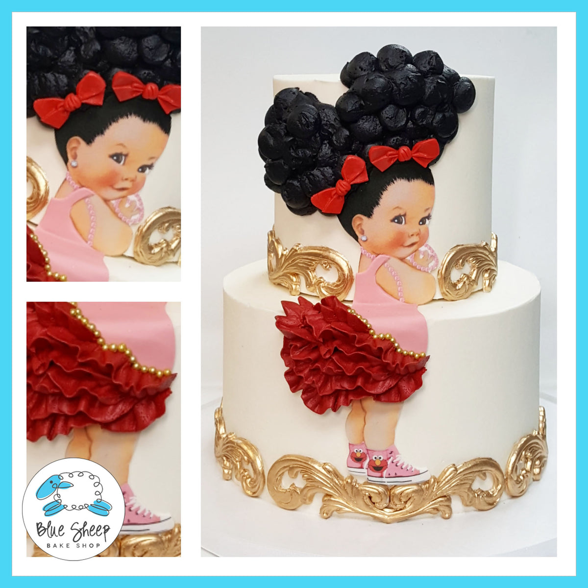 Afro Puffs 1st Birthday Cake – Blue Sheep Bake Shop