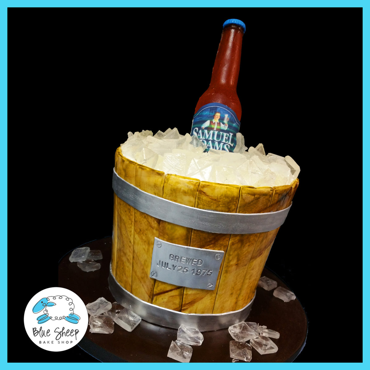 Sam Adams Beer Bucket Grooms Cake – Blue Sheep Bake Shop