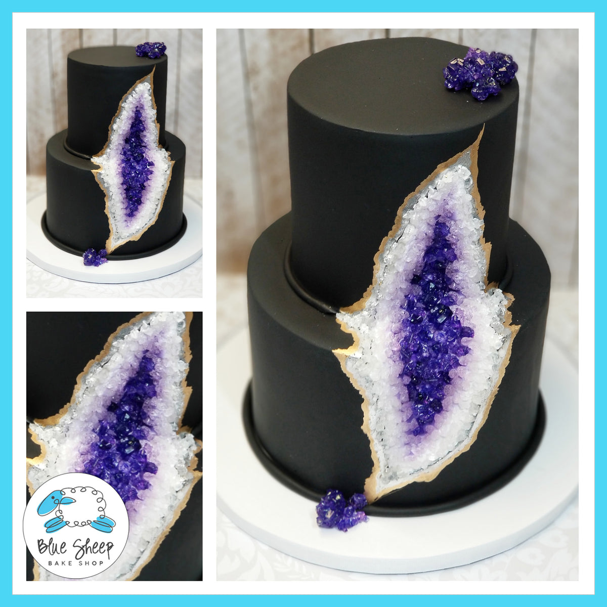 Black Amethyst Geode Cake – Blue Sheep Bake Shop