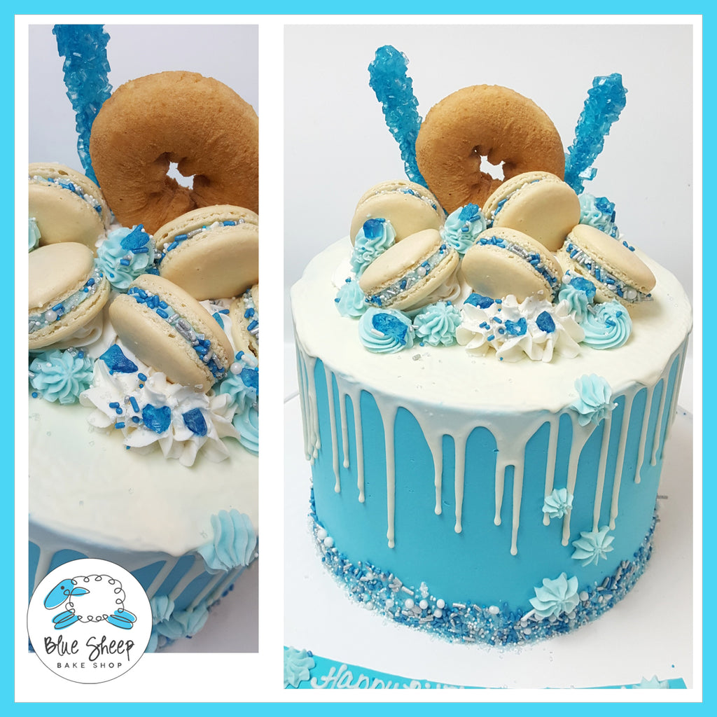 Blue and White Drip Birthday Cake – Blue Sheep Bake Shop