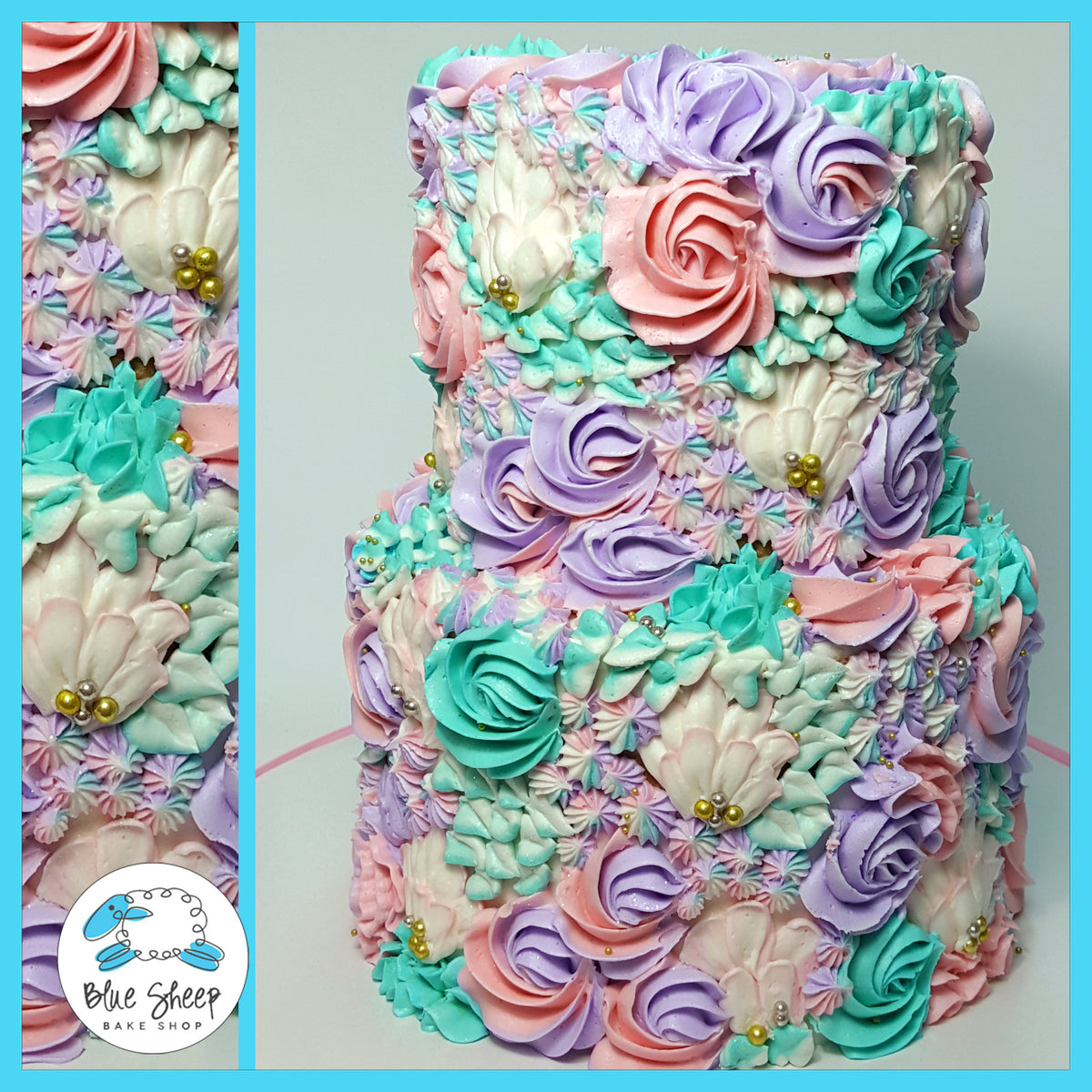 Buttercream Bouquet Burst Cake – Blue Sheep Bake Shop