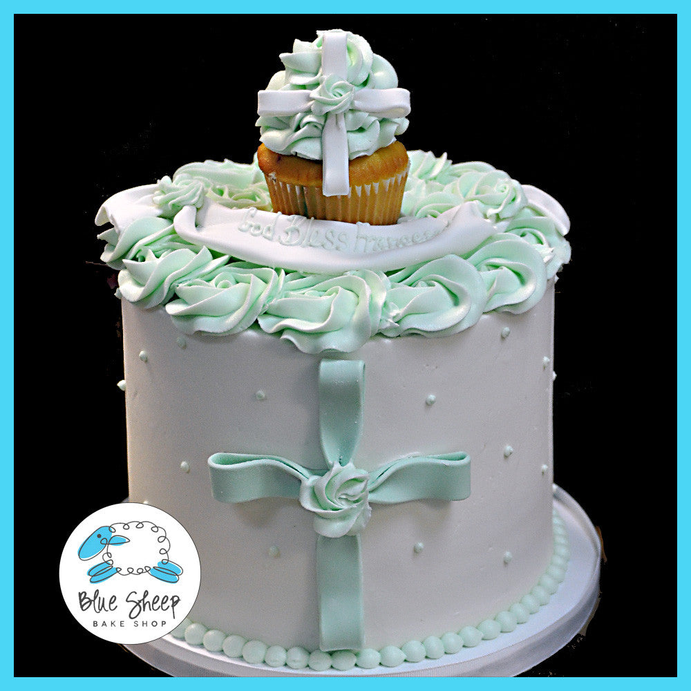 Buttercream 1st Communion Cake – Blue Sheep Bake Shop