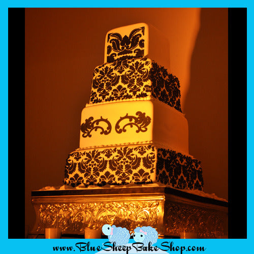Damask Wedding Cake – Blue Sheep Bake Shop