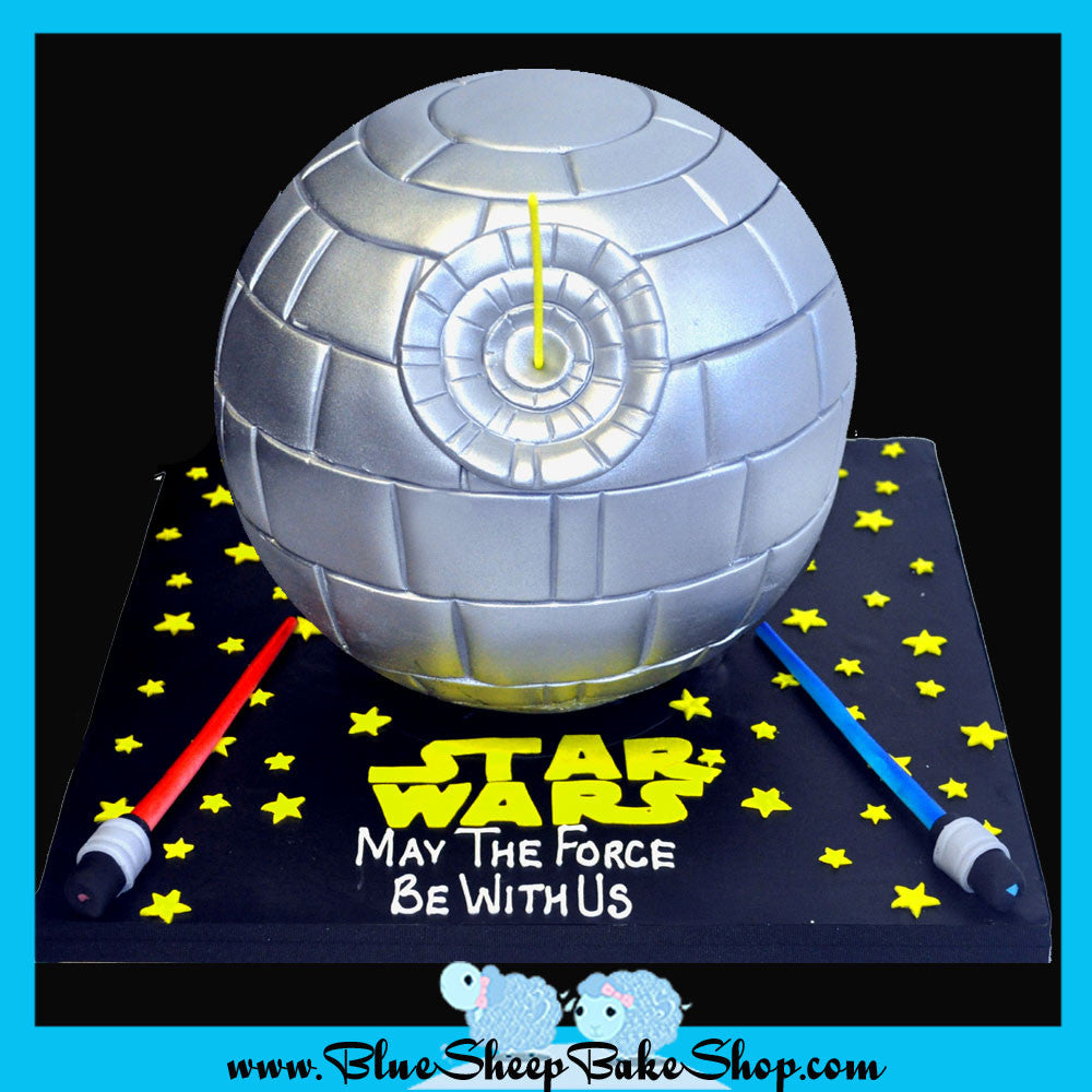 Star Wars Death Star Sculpted Birthday ake – Blue Sheep Bake Shop