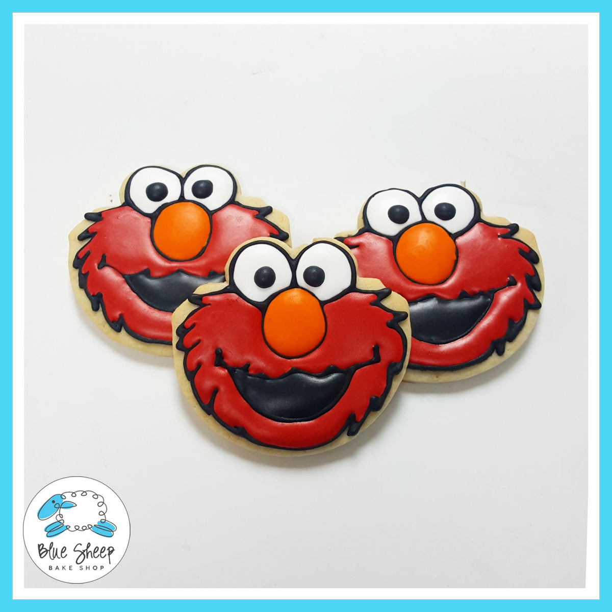Elmo Decorated Sugar Cookie Favors – Blue Sheep Bake Shop