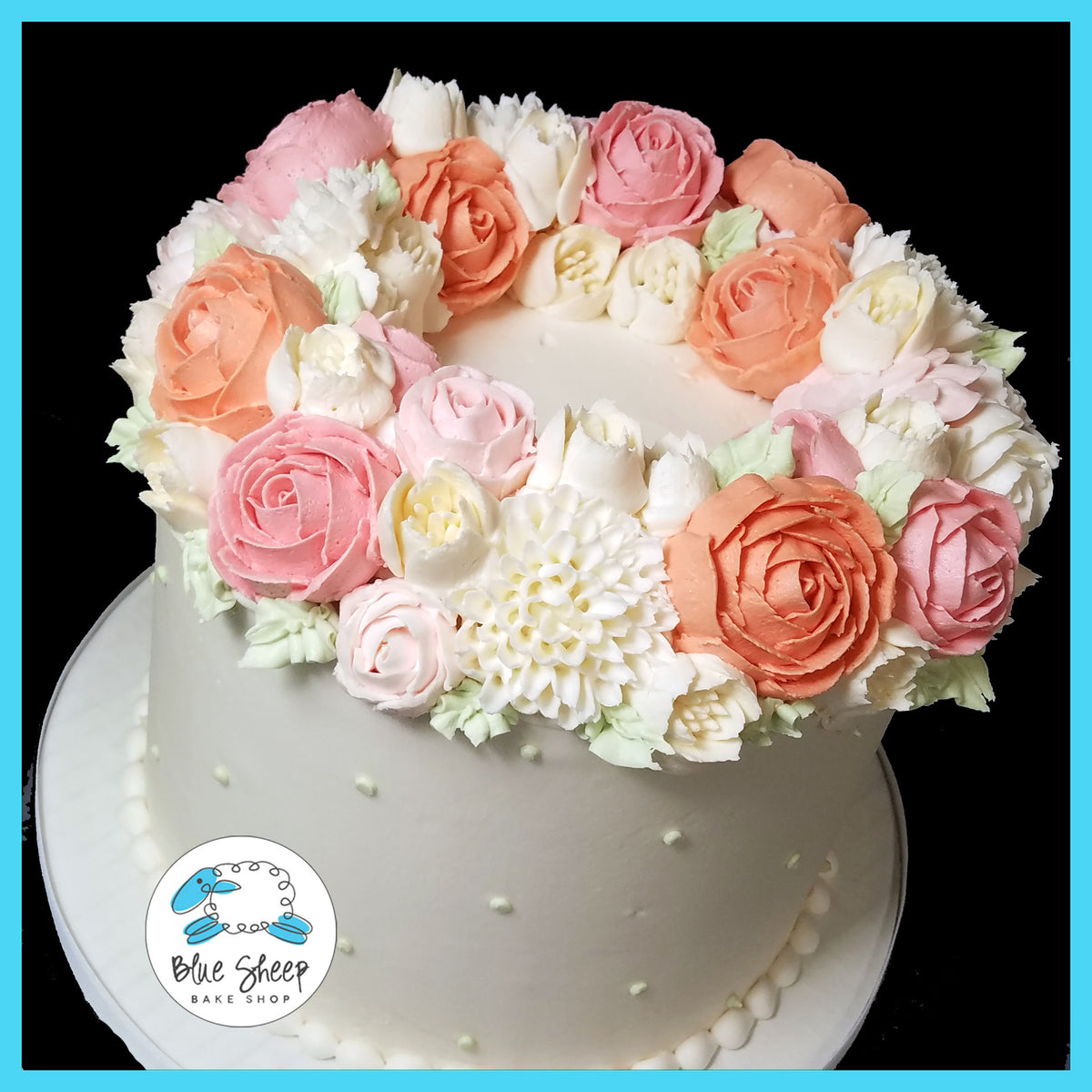 Pink and Salmon Coronet Buttercream Cake II – Blue Sheep Bake Shop