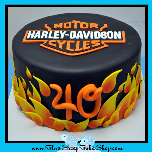 Harley Davidson 40th Birthday Cake – Blue Sheep Bake Shop