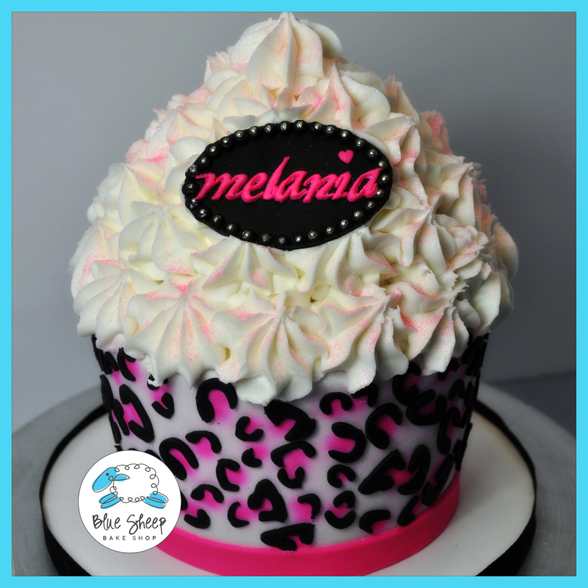 Pink and Black Leopard Giant Cupcake Birthday Cake – Blue Sheep Bake Shop