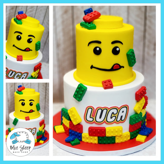 Luca's Lego Birthday Cake – Blue Sheep Bake Shop
