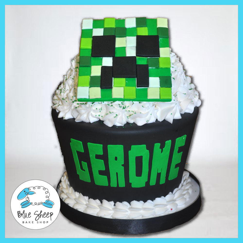 Minecraft Giant Cupcake Cake – Blue Sheep Bake Shop