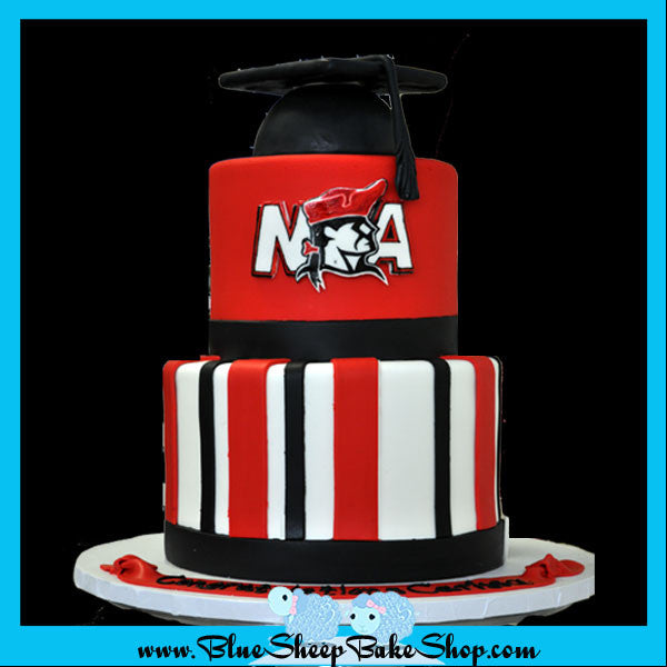Newark Academy Graduation Cake – Blue Sheep Bake Shop