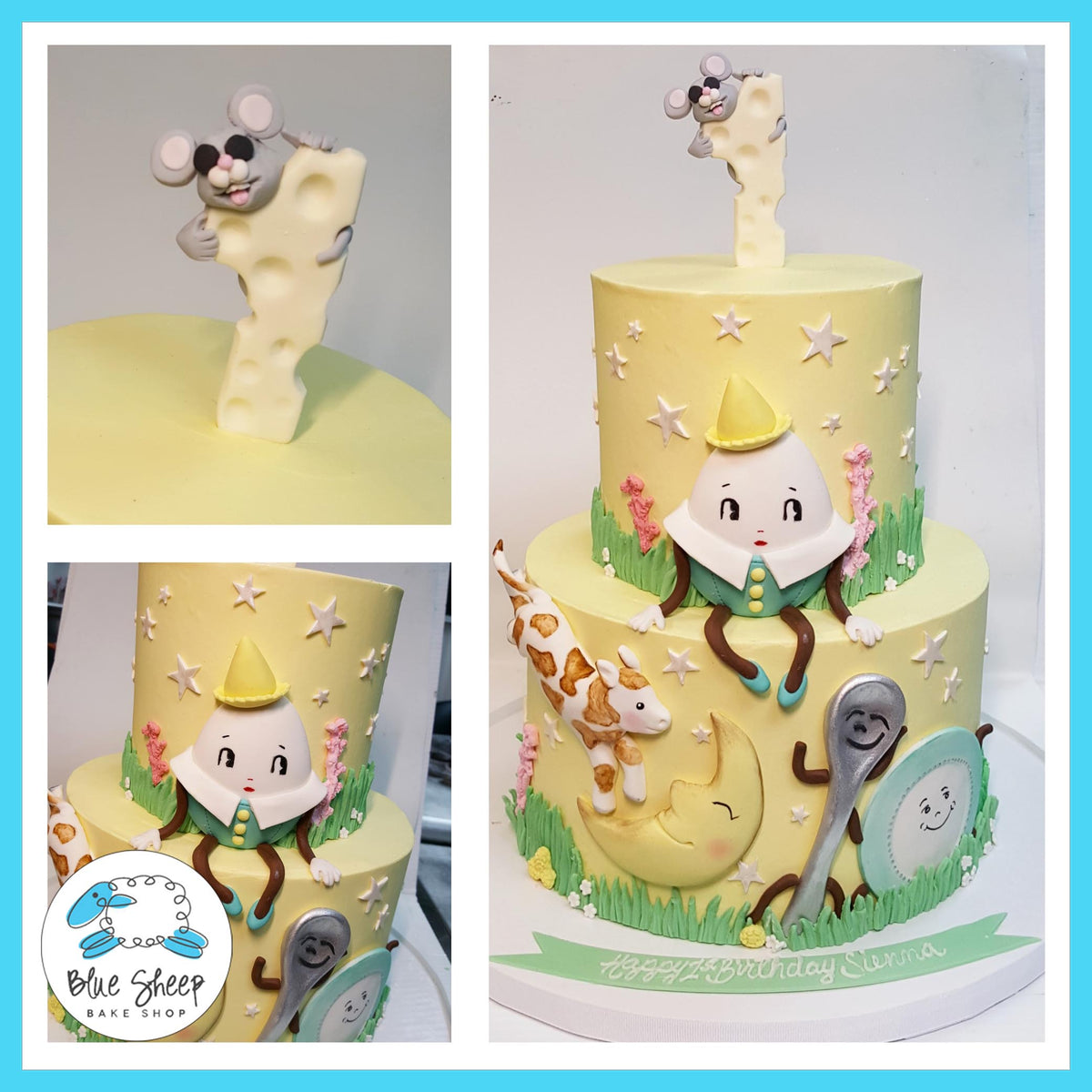 Nursery Rhyme 1st Birthday Cake – Blue Sheep Bake Shop
