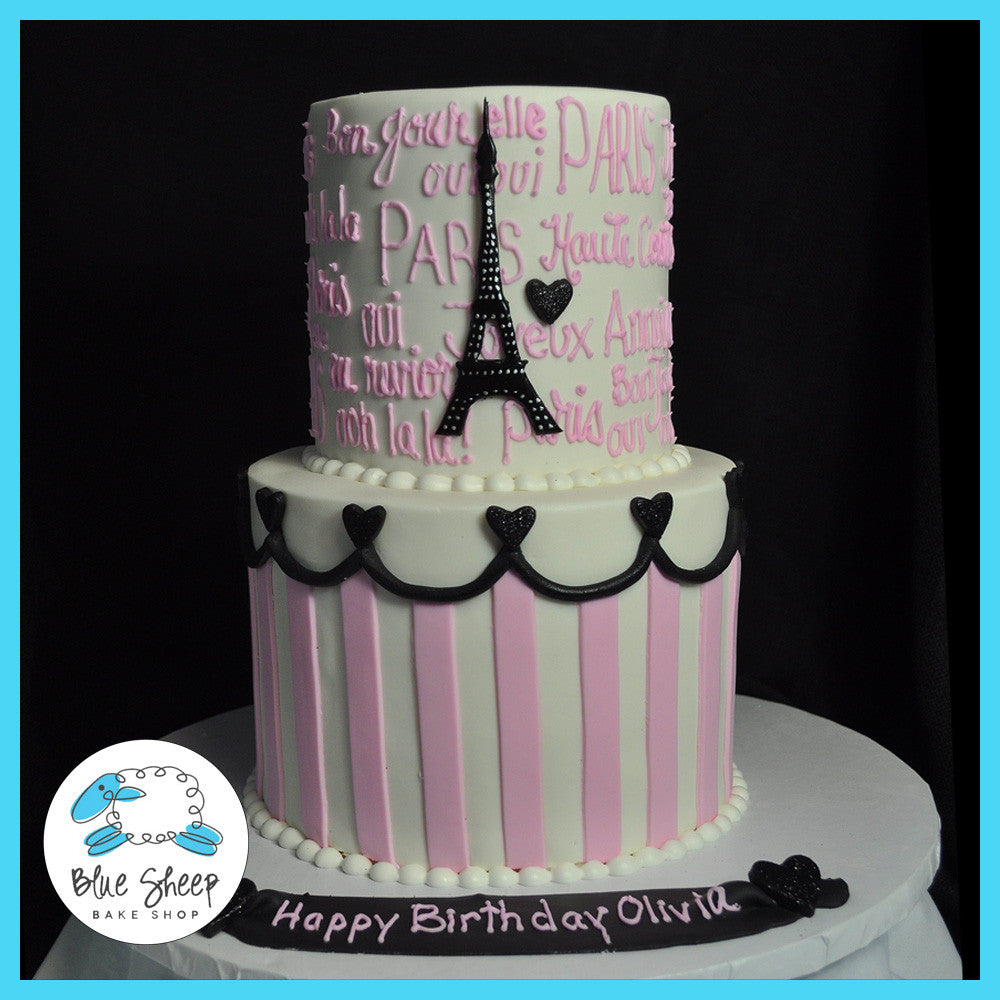 Parisian Birthday Cake – Blue Sheep Bake Shop