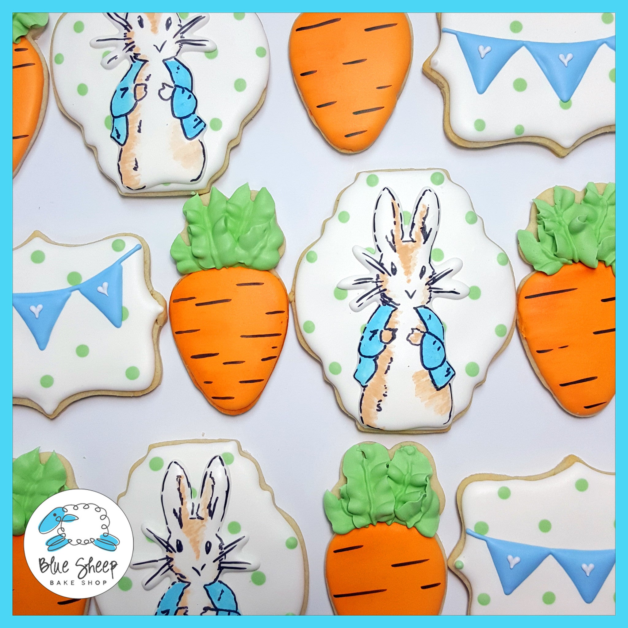Peter Rabbit Custom Cookie Favors – Blue Sheep Bake Shop