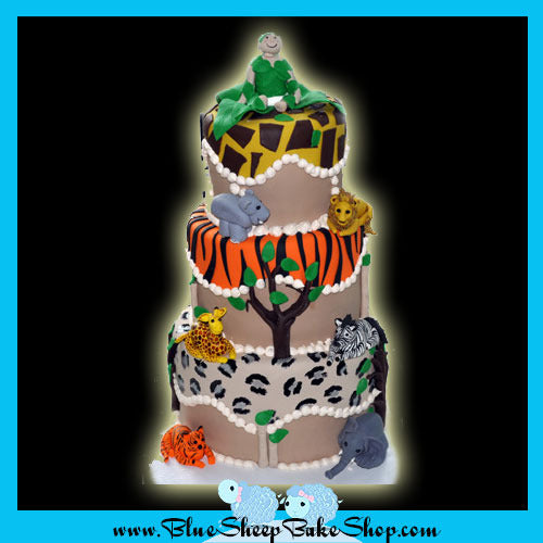Safari - Jungle Baby Shower Cake – Blue Sheep Bake Shop