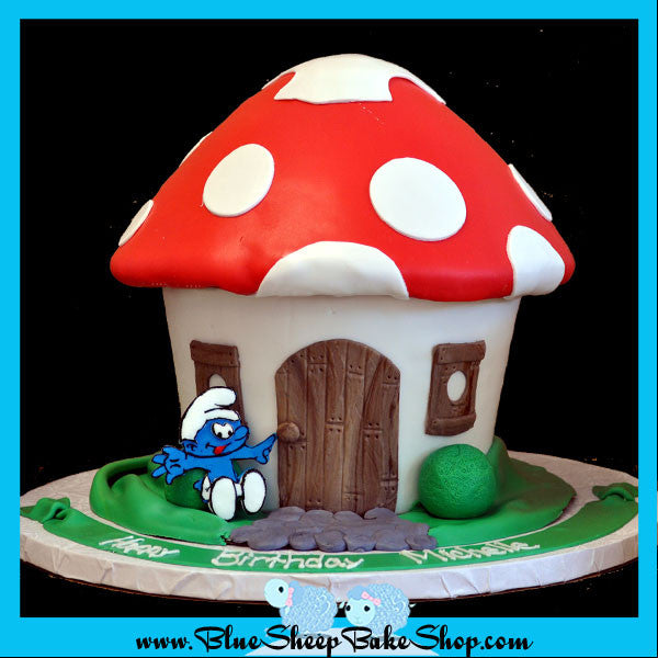Smurf House Birthday Cake – Blue Sheep Bake Shop
