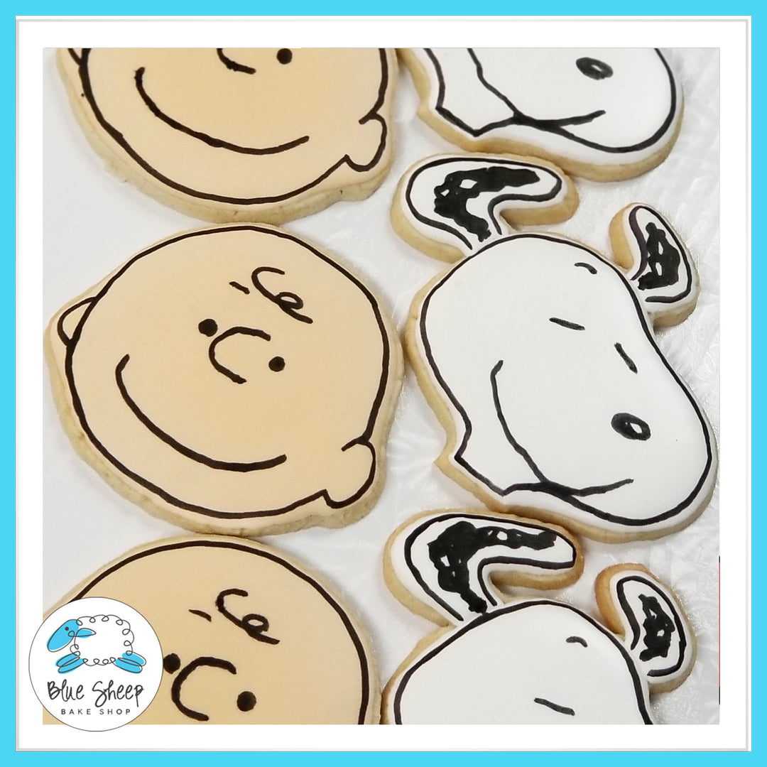Snoopy and Charlie Brown Decorated Sugar Cookie Favors – Blue Sheep ...
