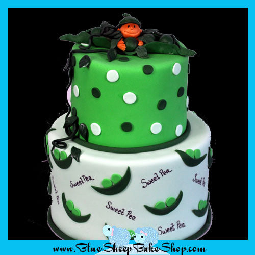 Sweet Pea Baby Shower Cake – Blue Sheep Bake Shop