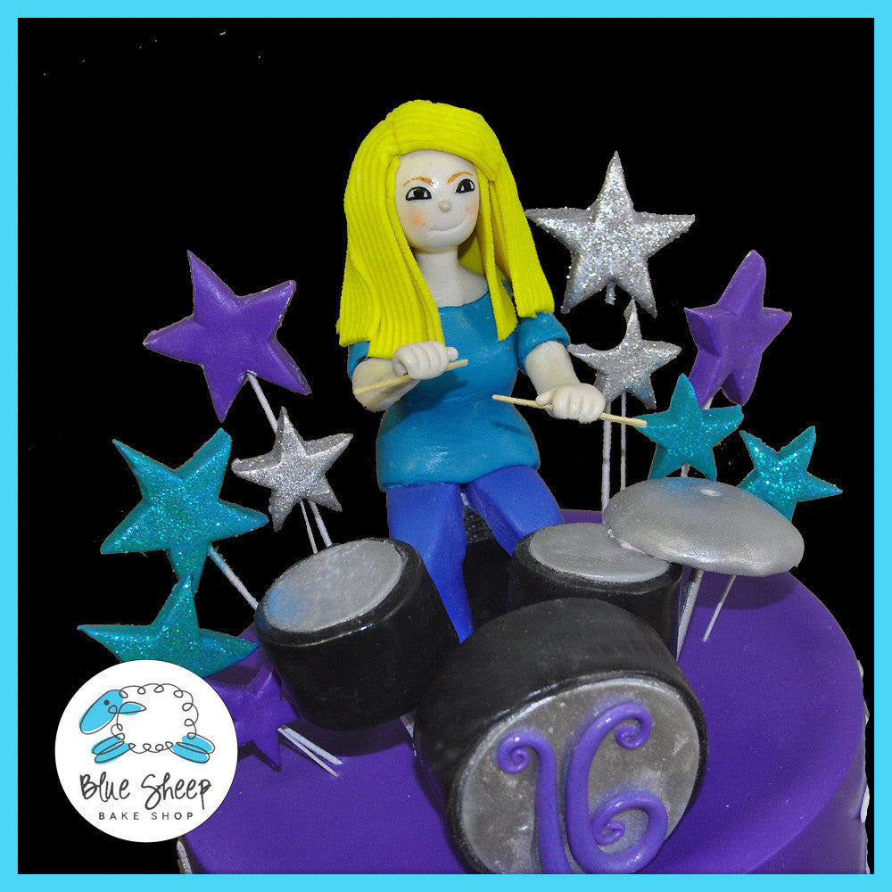 Sweet 16 Drummer Birthday Cake – Blue Sheep Bake Shop