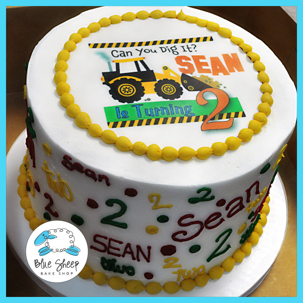 Tractor 2nd Birthday Buttercream Cake – Blue Sheep Bake Shop