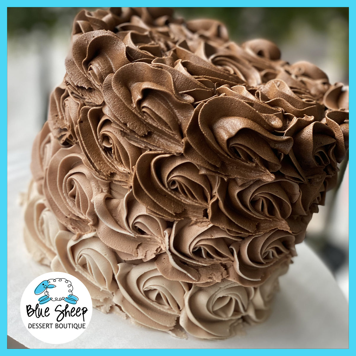 Chocolate Rosette To Go Cake – Blue Sheep Bake Shop