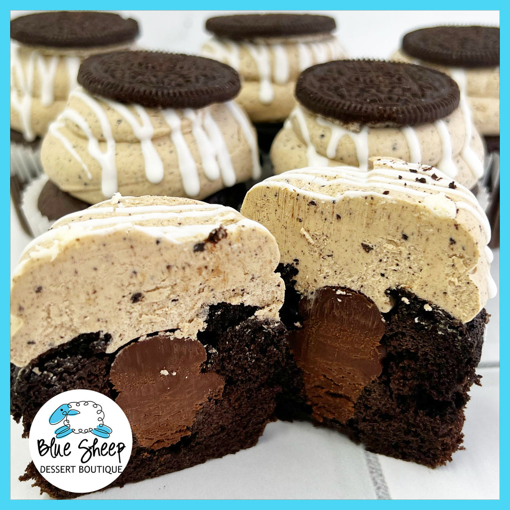 Mocha Cookie Crumble Cupcake - STUFFED! – Blue Sheep Bake Shop