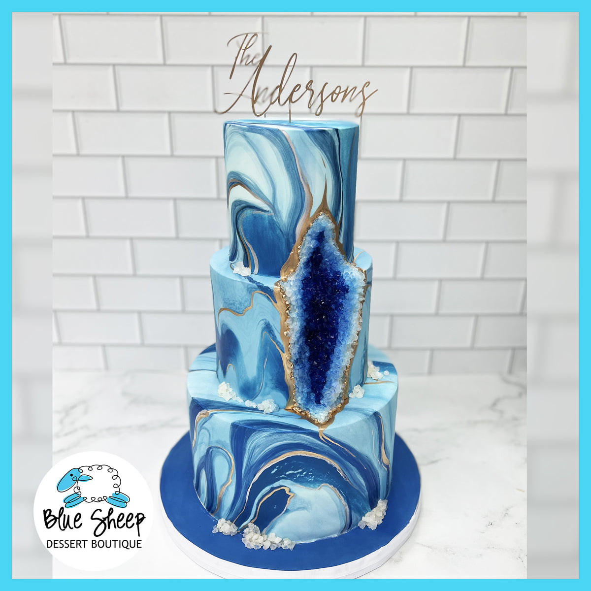 Sapphire Geode Wedding Cake – Blue Sheep Bake Shop