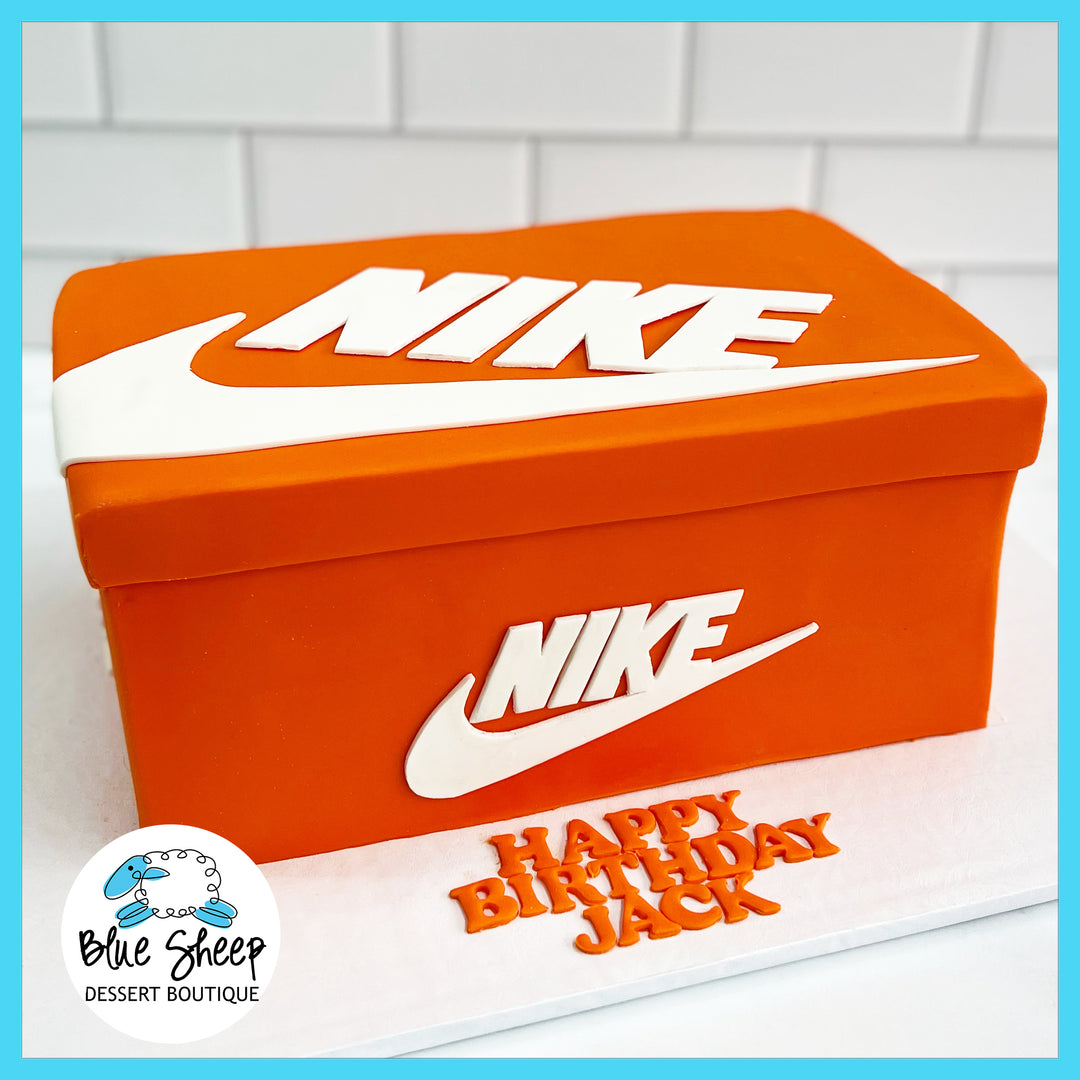 Nike Shoe Box Birthday Cake – Blue Sheep Bake Shop
