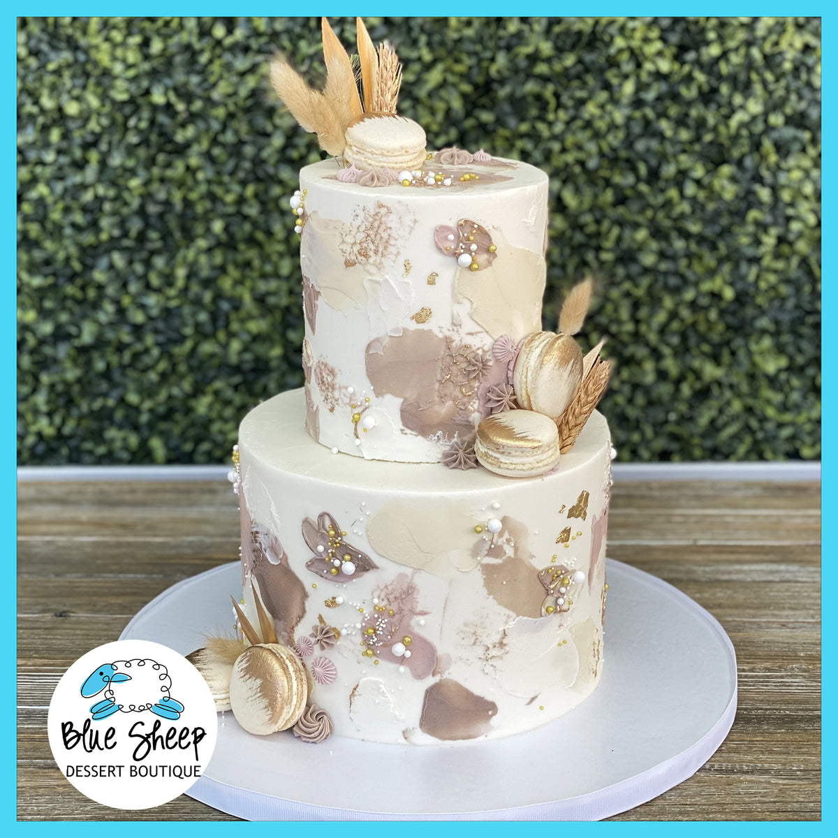 Neutral Palette Custom Cake – Blue Sheep Bake Shop