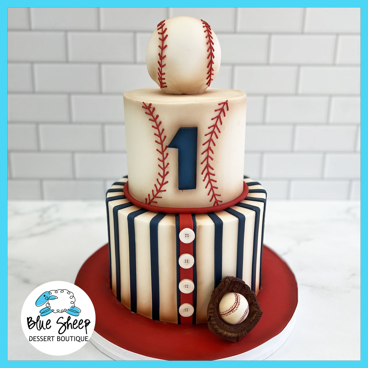 Vintage Baseball 1st Birthday Cake – Blue Sheep Bake Shop