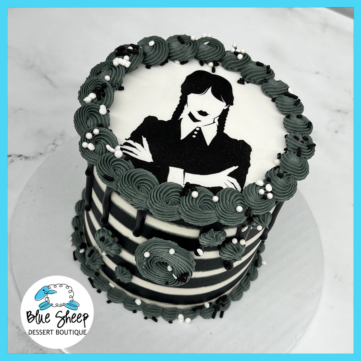 Wednesday Addams Cake – Blue Sheep Bake Shop
