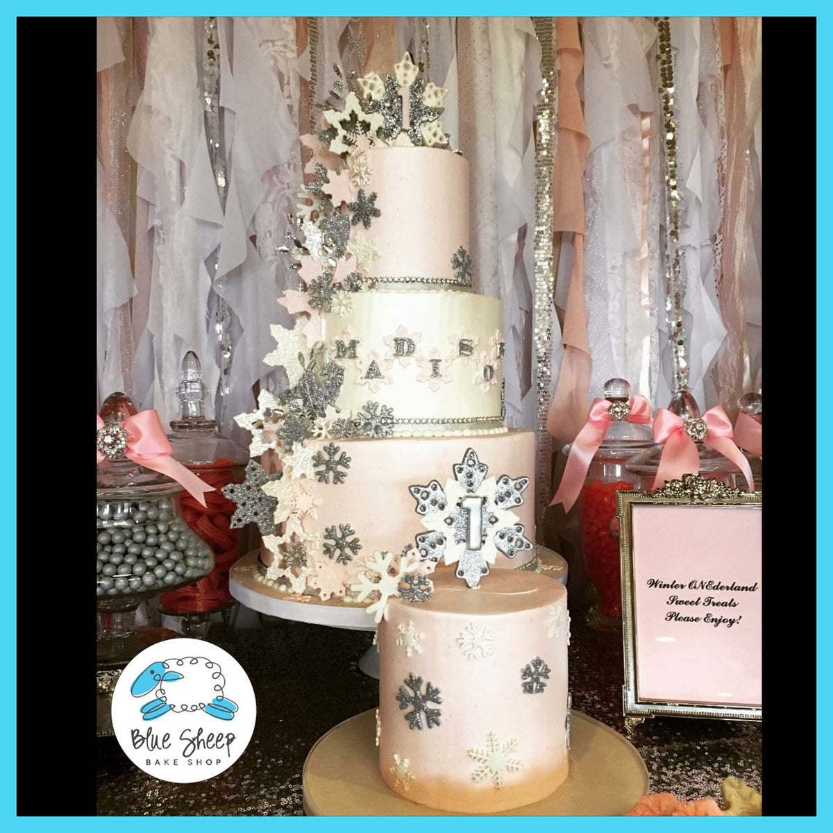 Glittery Winter Wonderland Cake – Blue Sheep Bake Shop